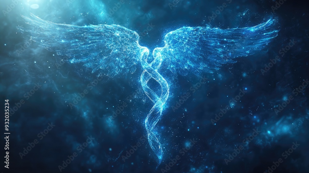 Photo & Art Print Artistic caduceus symbol with flowing lines ...