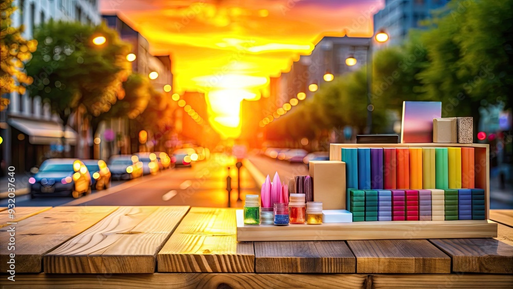 Colorful product display with assorted free samples and promotional ...