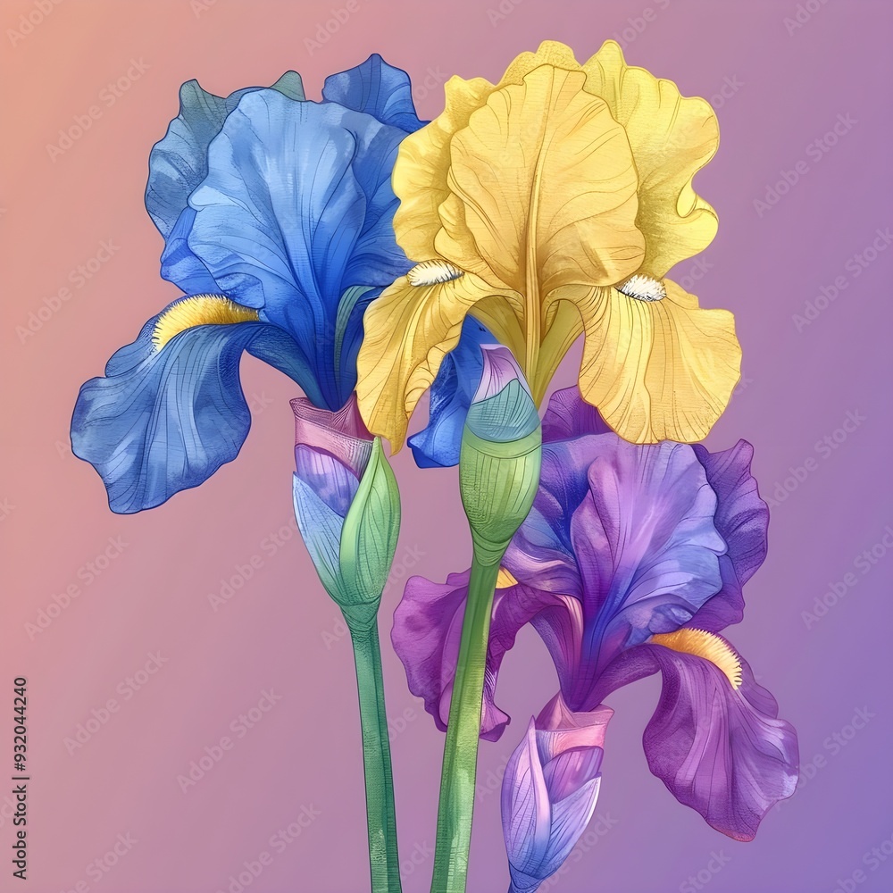 Intersex Iris: Irises showcasing the colors of the intersex pride flag, promoting awareness and ...