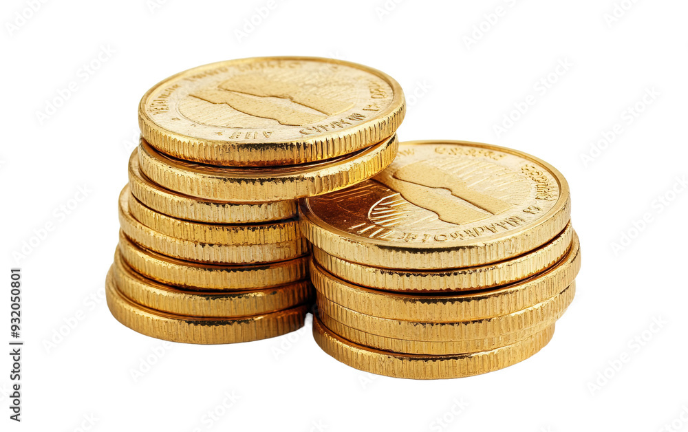 Gold coin stack on transparent background, png Stock Photo | Adobe Stock