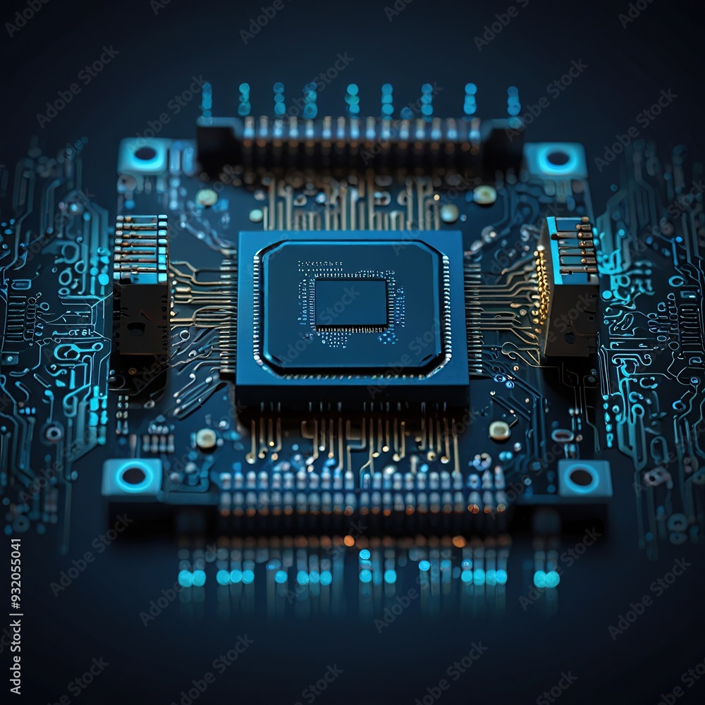 Abstract technology circuit design CPU motherboard of a computer board ...