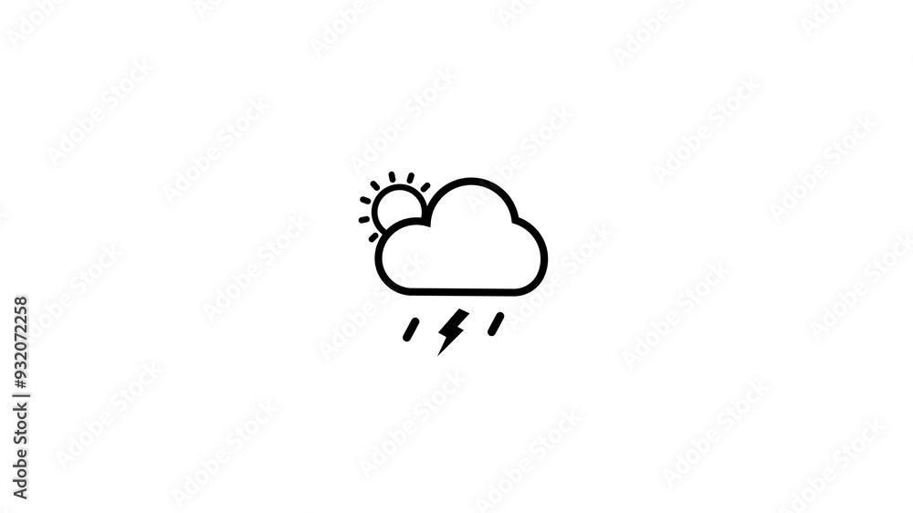 Weather pictogram animation. Forecast footage in 4k 60 fps. Weather ...