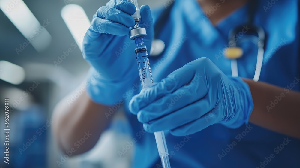 Nurse hands adjusting an IV drip, representing attentive and skilled ...