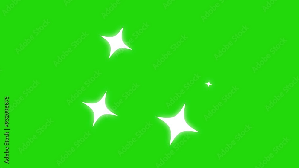 Twinkling stars animation, white cartoon, flat, vector, doodles style ...