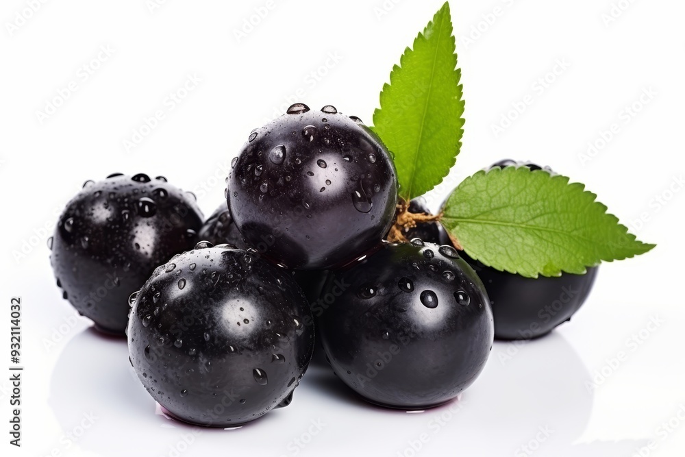 Acai fruit isolated on white background, highlighting its freshness in ...