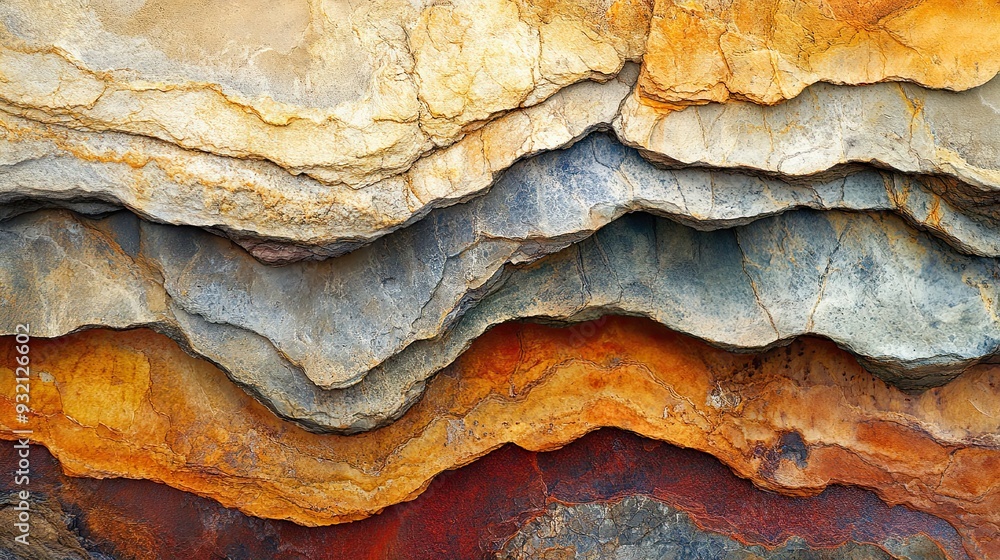 Textured sedimentary layers background with a focus on natural erosion ...