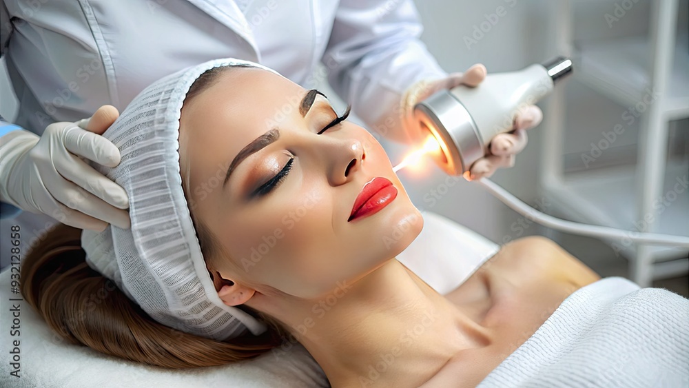 High-tech aesthetic treatment beam targets facial skin, rejuvenating ...