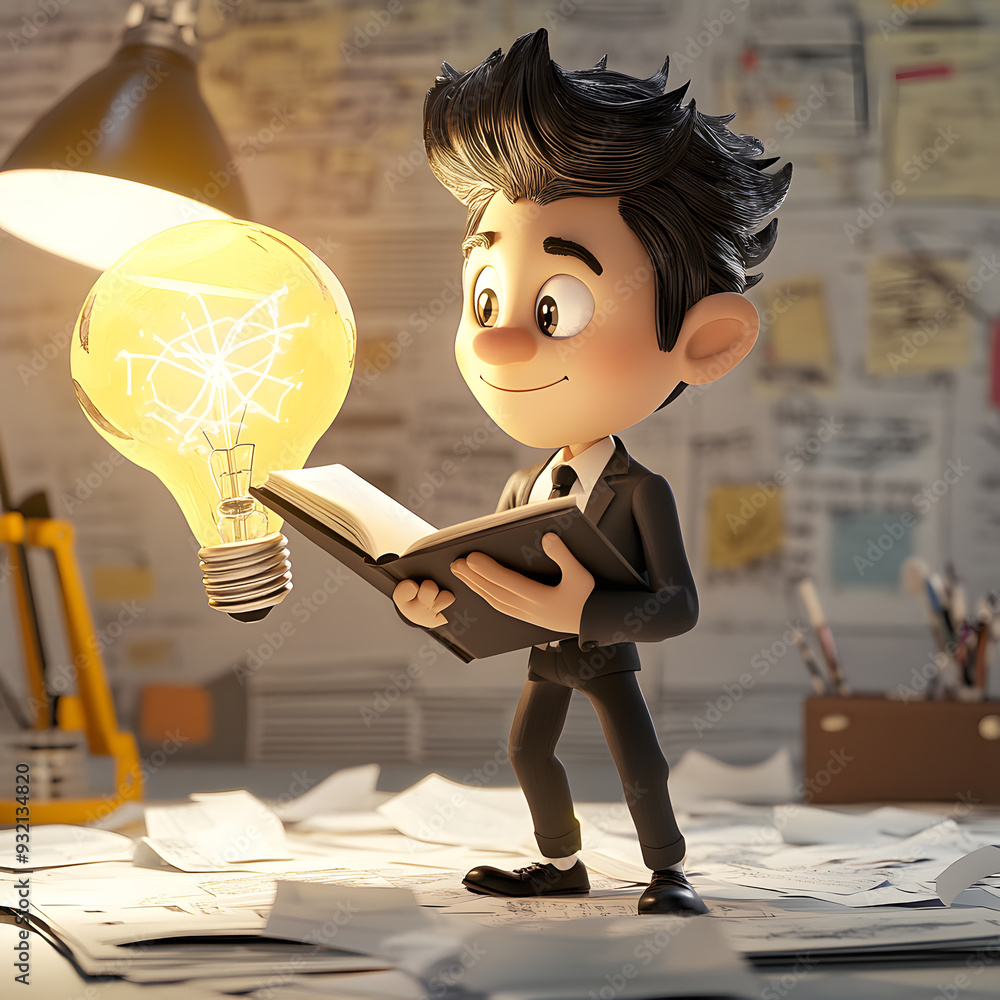 Business Innovation: 3D Cartoons Highlighting Cutting-Edge Ideas.3D ...