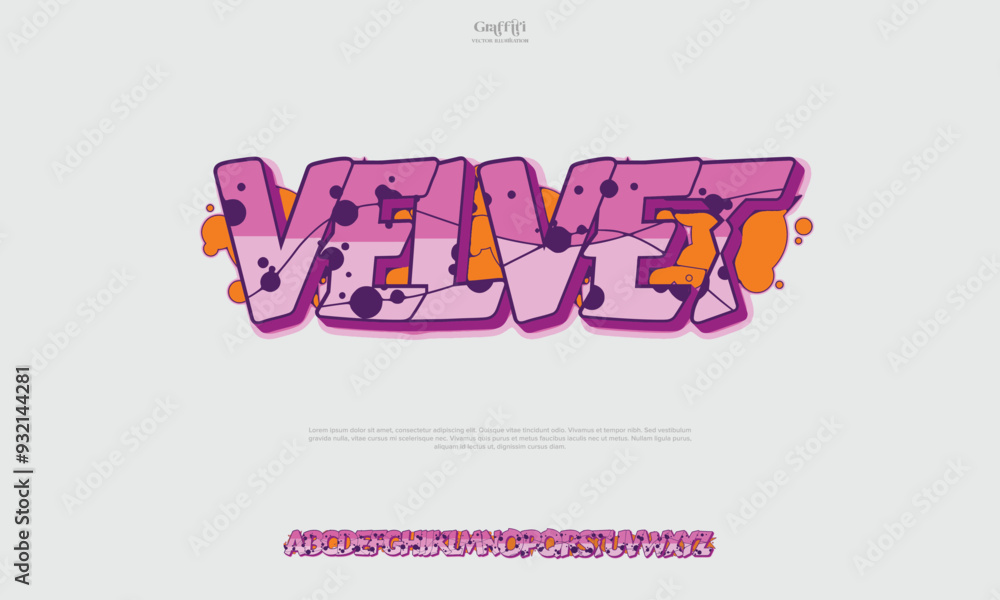 This street art design uses graffiti font and gradient hues to create a ...