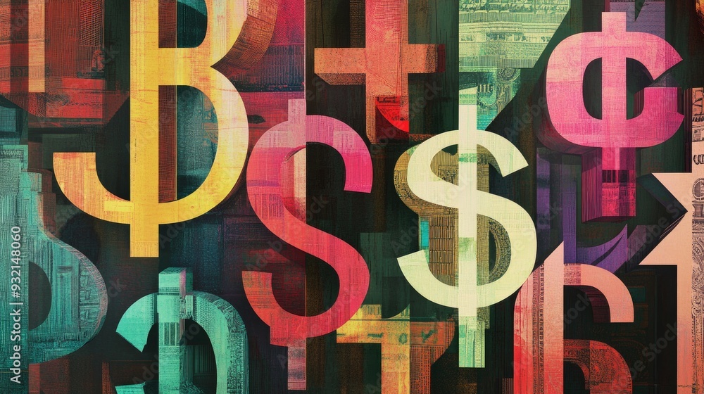 Abstract Background Featuring Currency Symbols from Around the World ...
