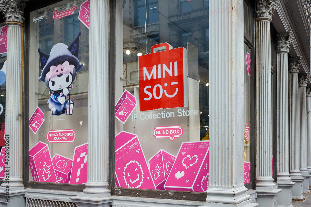 New York, New York, USA - August 15, 2024: Miniso store in SoHo on ...
