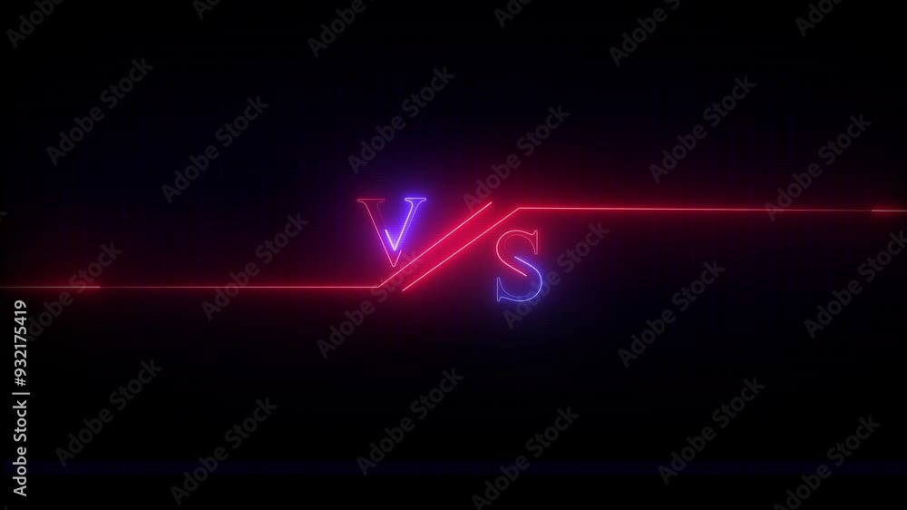 VS versus bars neon animated versus vs bars neon blue and red ...