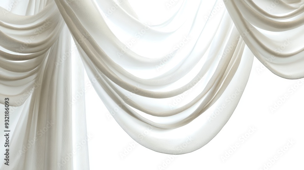 Elegant White Sheer Drapery Fabric for Wedding Decoration - A flowing white sheer fabric draped ...