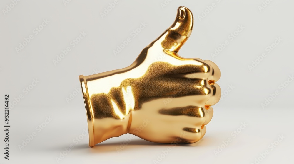 Golden thumb-up gesture, which is a symbol of approval, agreement, or a ...