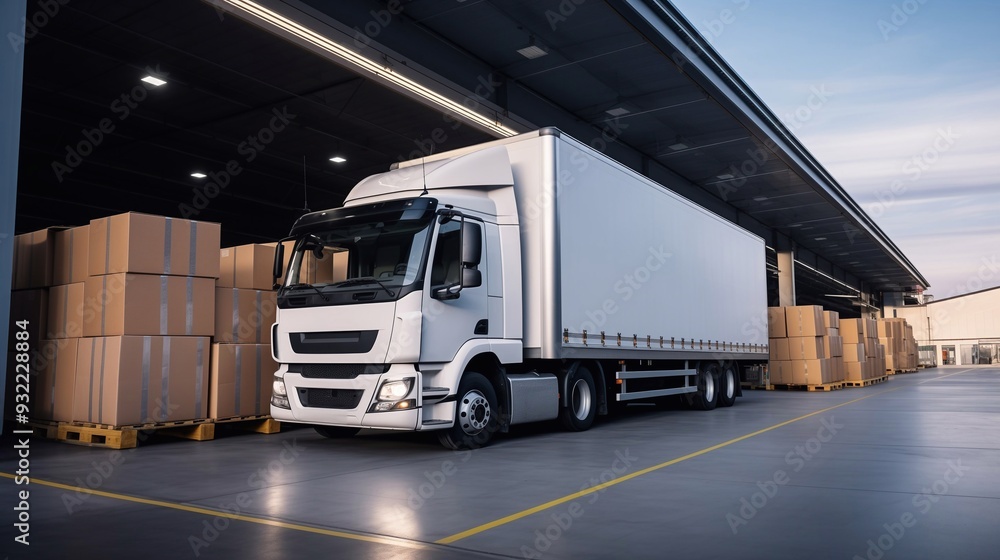 In-Time Deliveries, A Big Modern Delivery Truck with Cargo and Goods ...