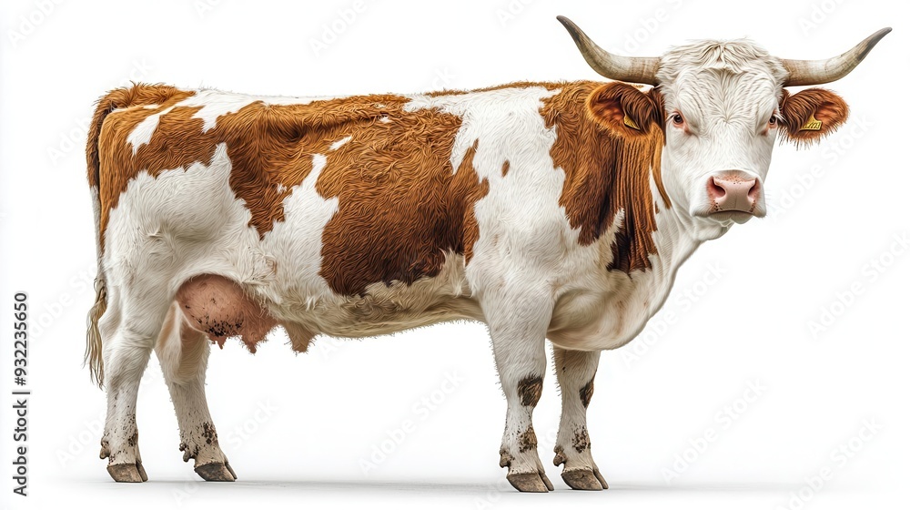 majestic hereford cow posed regally against pure white background ... majestic hereford cow posed regally against pure white background ...