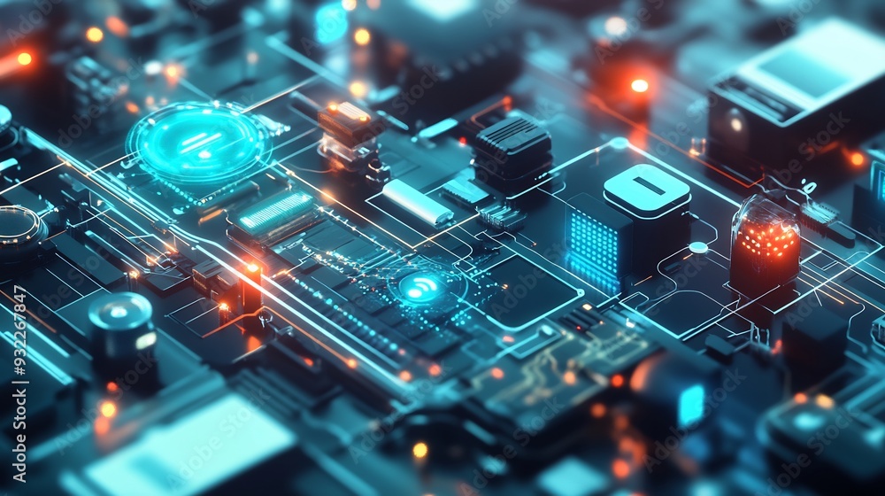 Abstract visualization of the Internet of Things IoT emphasizing ...