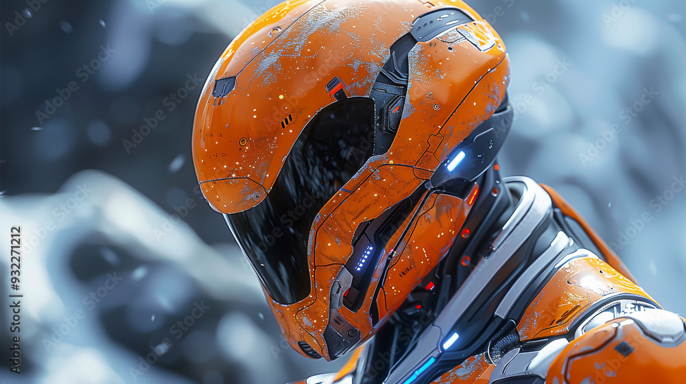 Person Wearing High Tech Helmet, Invisible behind Technology, Anonymous ...