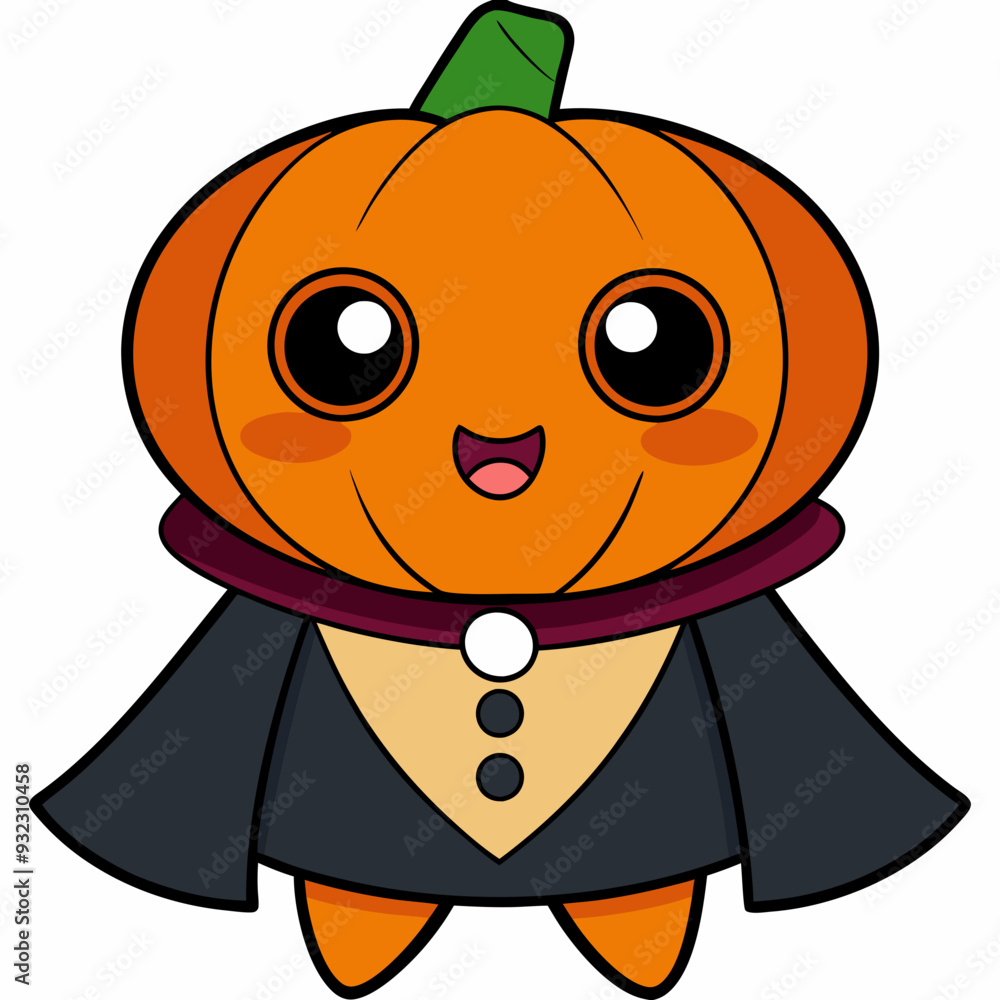 chibipumpkin, cute pumpkin illustration, cute jack o lantern clipart ...