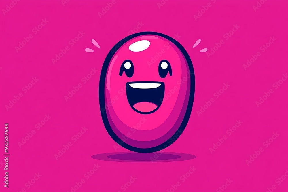 Playful and vibrant illustration of a happy pill character with arms ...