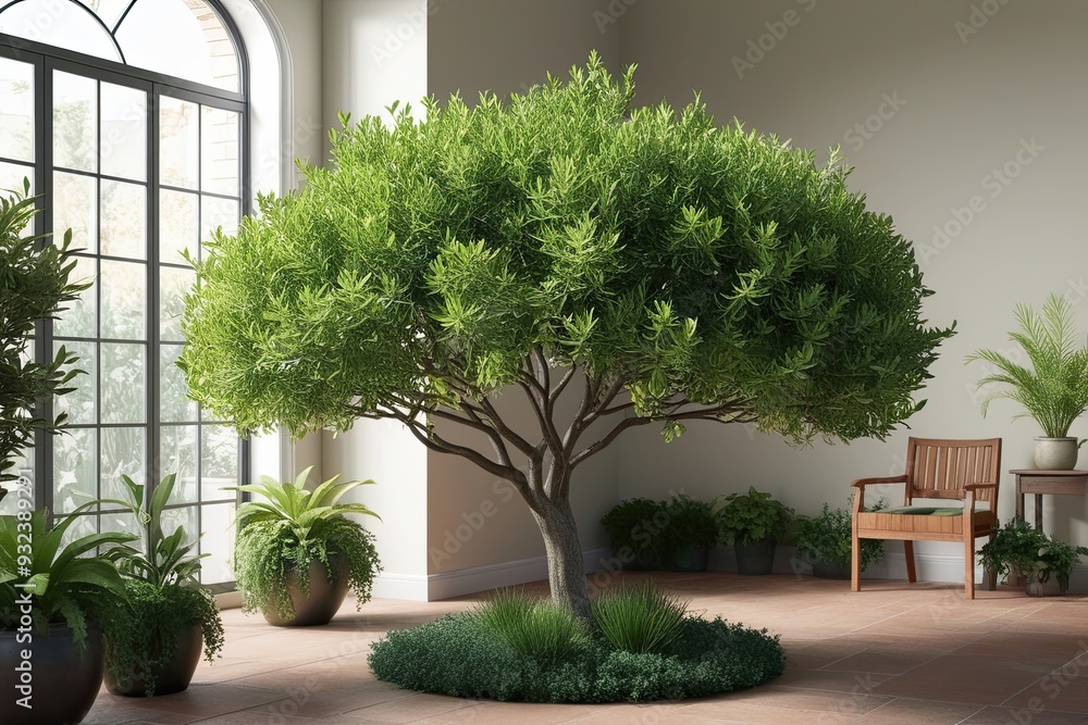 3D Illustration of Backhousia Citriodora Tree with Fragrant Green ...