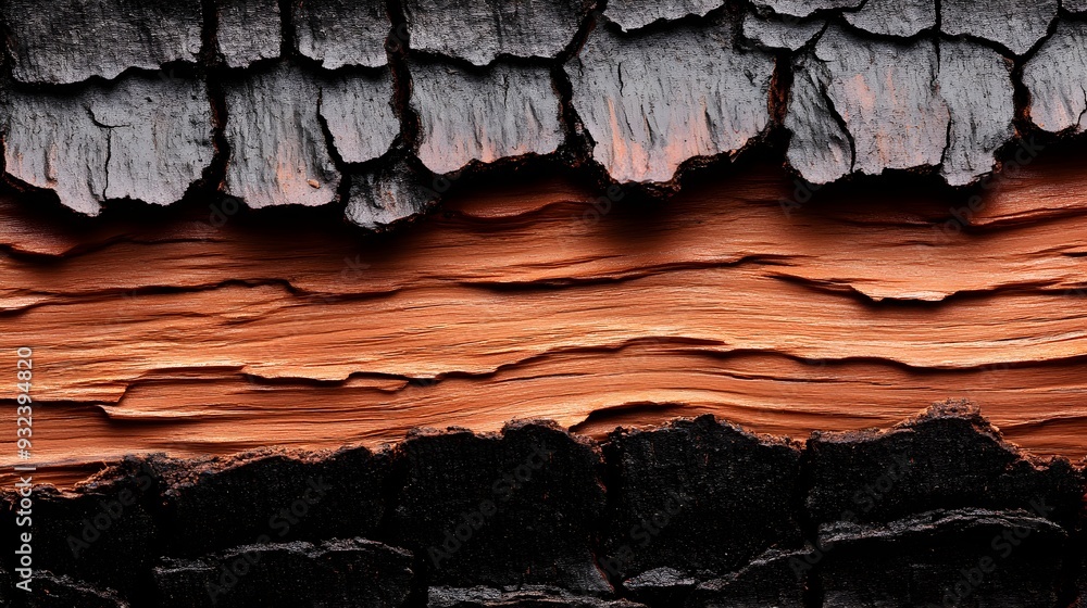 High-resolution close-up of cherry tree bark, highlighting fine ...