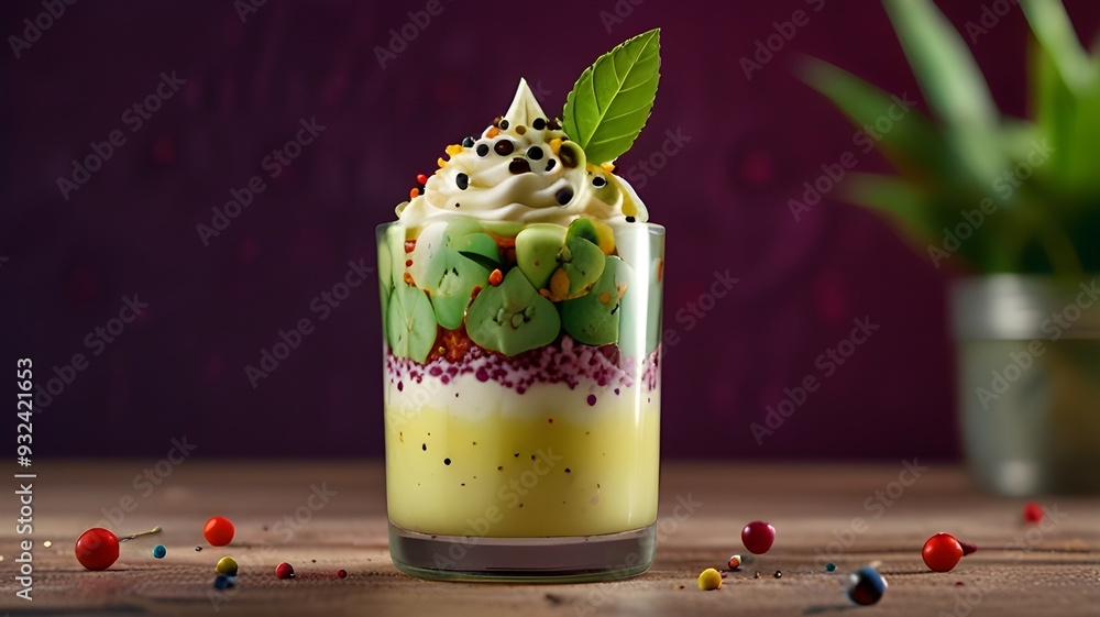 A close-up, 3D and HD image of Asian traditional sweet Malai Kulfi ...