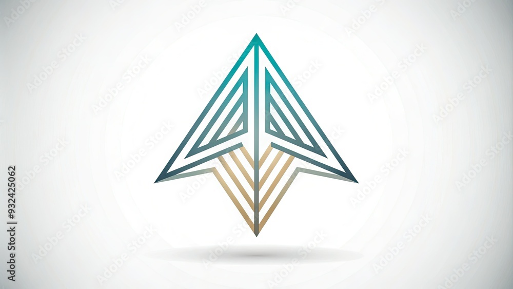 Minimalist modern arrowhead logo composed of stylized vector shapes and ...