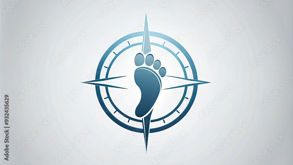 Modern, minimalist emblem featuring a stylized foot silhouette and ...