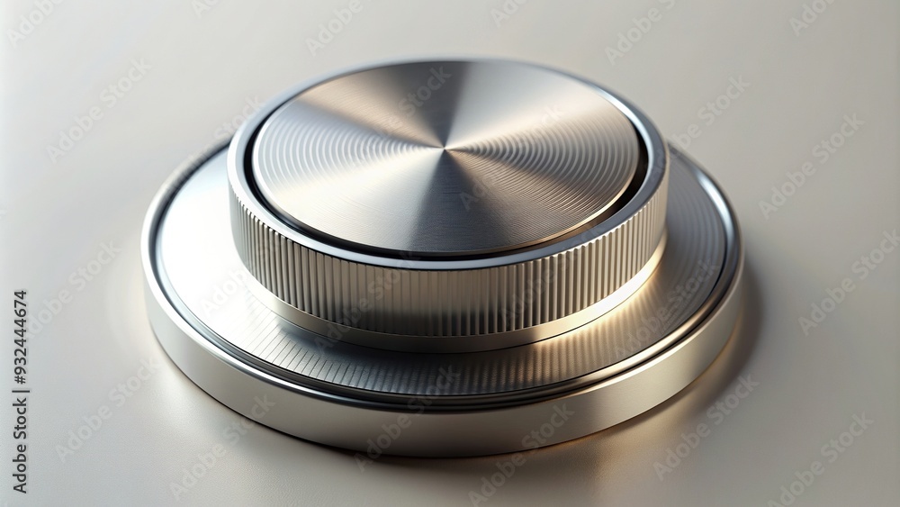 Realistic round volume or power adjust knob isolated Depth of Field ...