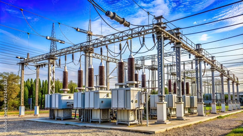 electricity, power supply, infrastructure, A stock photo showcasing a ...