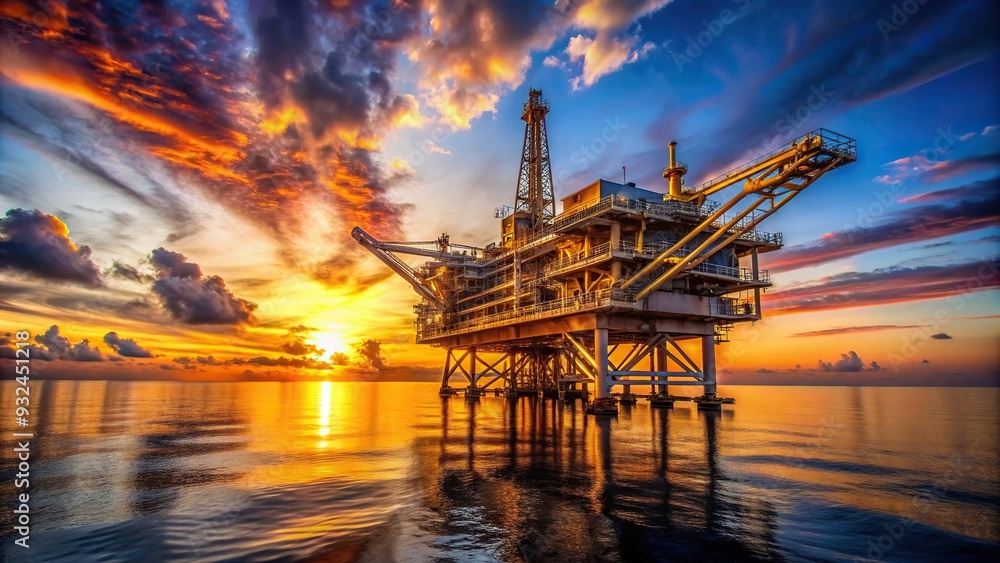 background,offshore, extreme close-up, platform, Offshore oil rig ...