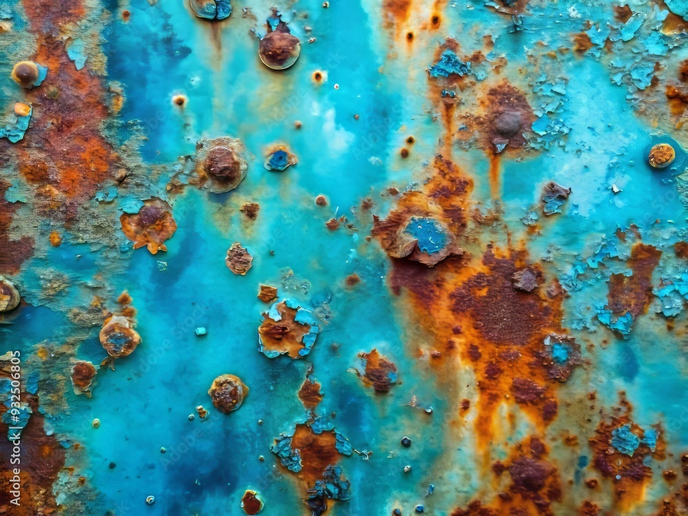 Electrochemical reactions create a vibrant azure corrosion pattern on ...