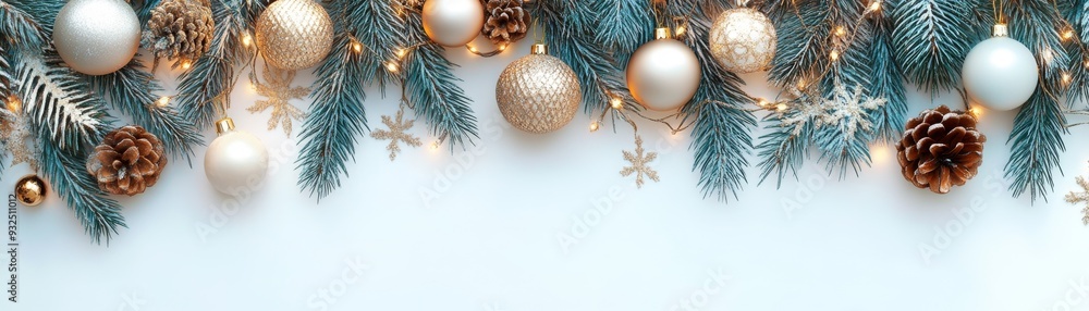 Festive Winter Wonderland Border: A serene and elegant Christmas border ...