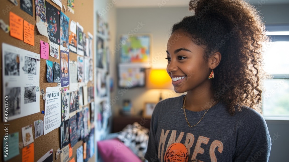 08081058 242 Parents help their teenager create a vision board for ...