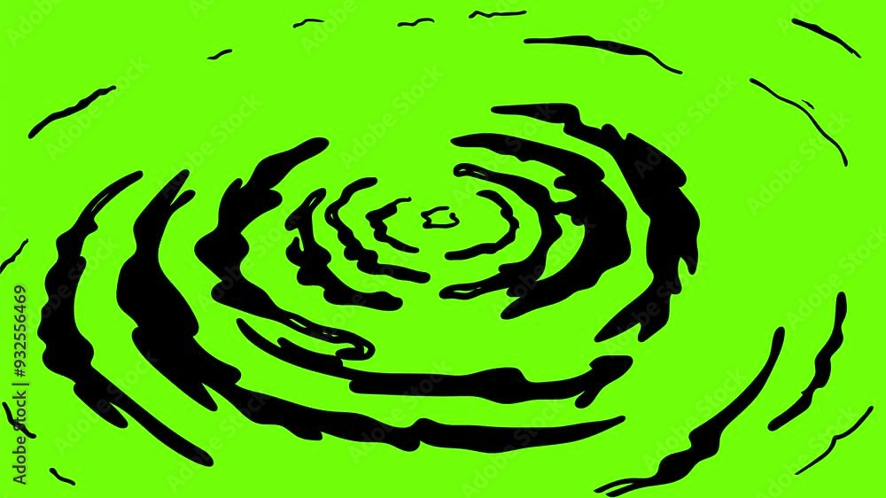 2D Animation motion graphics showing a drawing of a ripple pond with ...