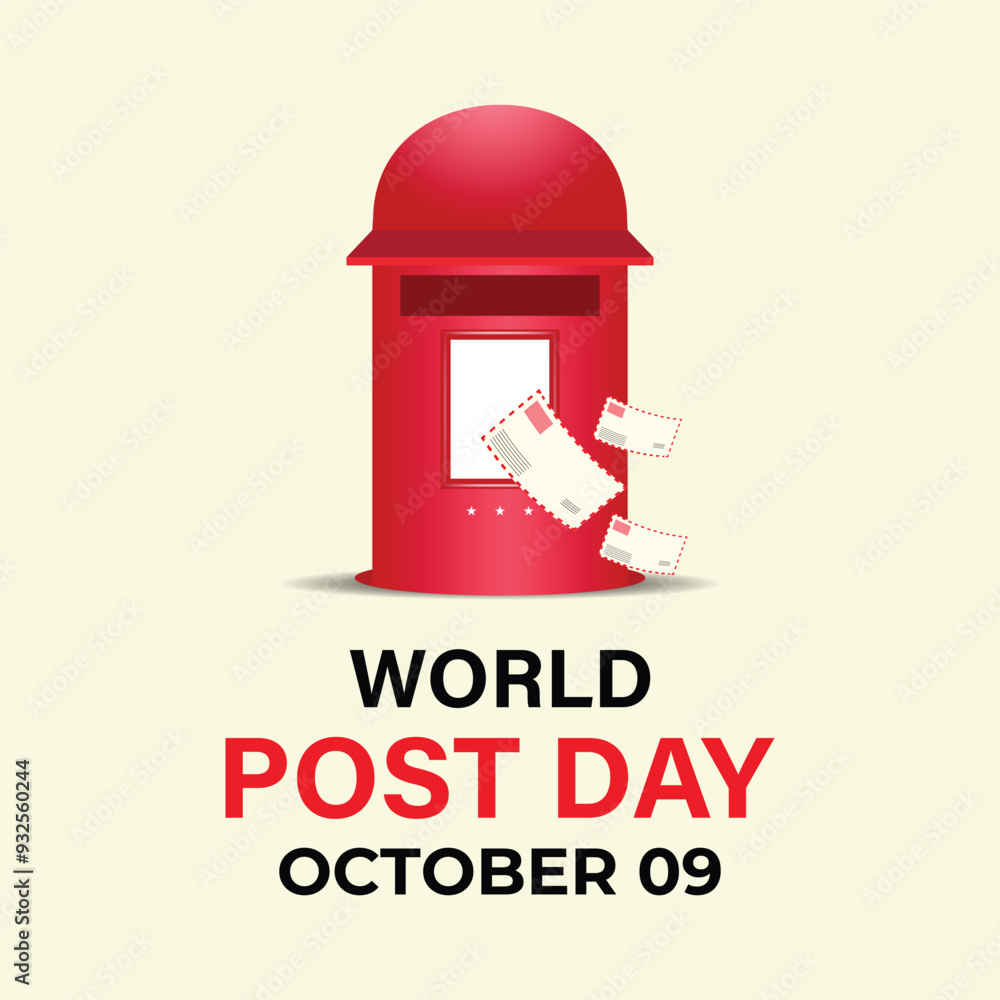 vector graphic of world post day with post box mail box design. Banner ...