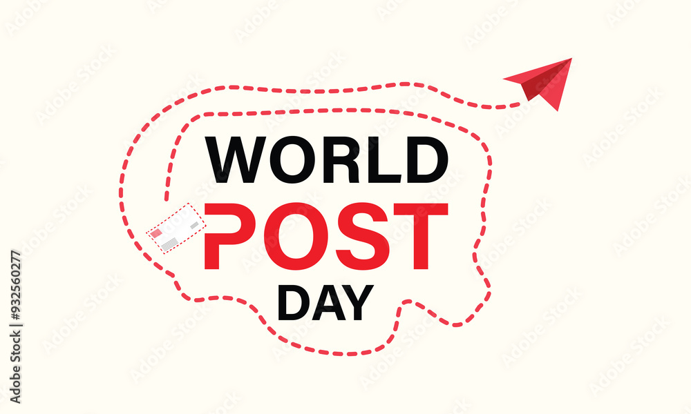 vector graphic of world post day with post box mail box design. Banner ...