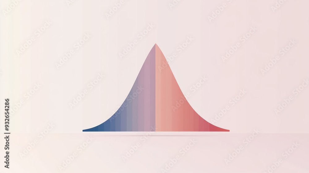 Abstract normal distribution curve with gradient colors Illustration of ...
