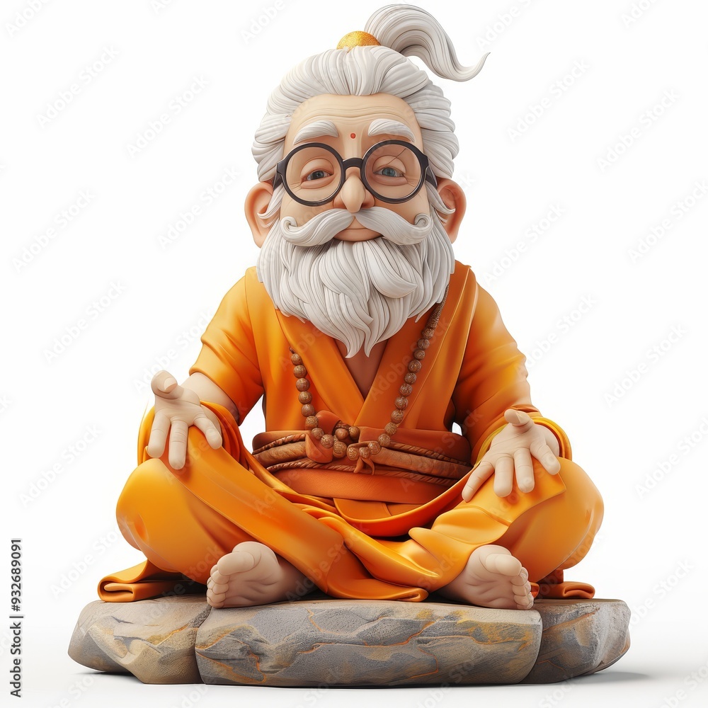 Cartoon 3D Guru Purnima 3D cartoon style. Isolated white background ...