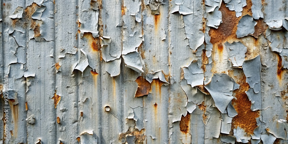 Corroded Metal Texture Close-up of Peeling Paint on Rusted Corrugated ...