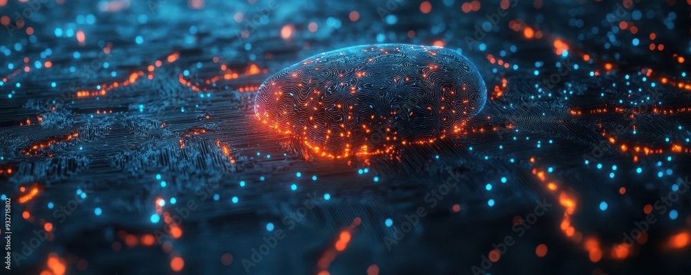 A 3D flowchart of an AI system learning and evolving, with nodes ...
