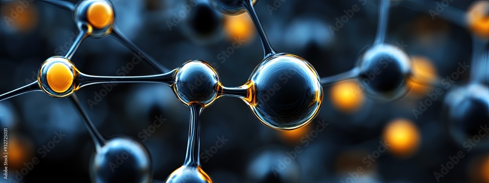 Protein structure, 3D model, detailed molecular bonds, bright digital ...