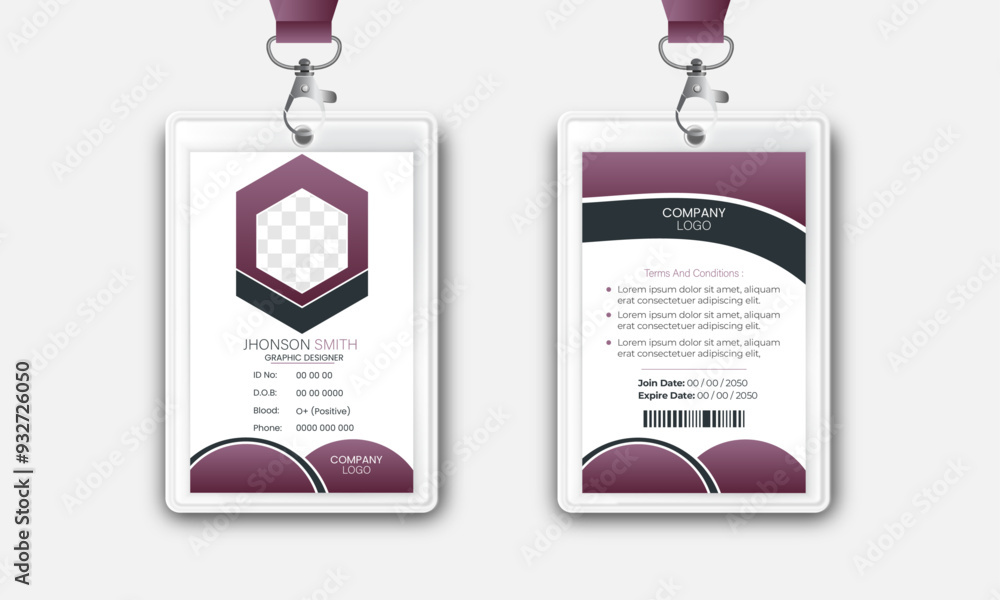 Modern and minimalist id card template. Creative id card design for ...