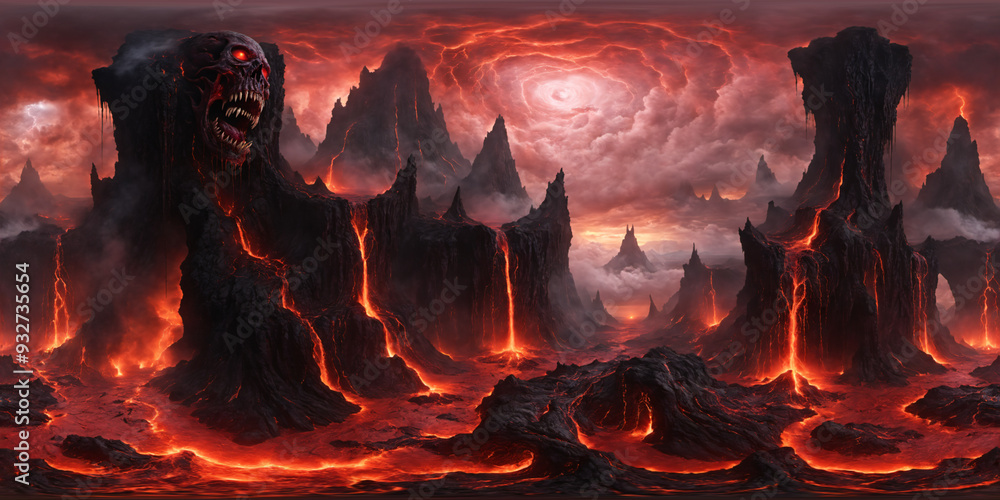 HDRI Hell Environment V3 Equirectangular Panorama 23 Stock Illustration ...