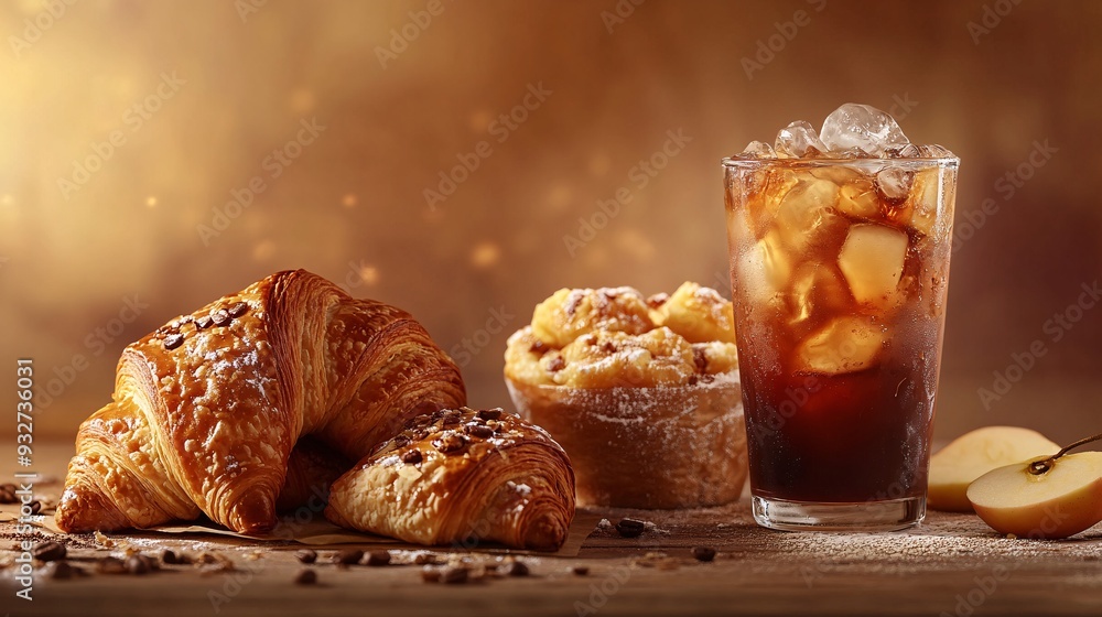 A charming bakery set featuring assorted baked goods, including ...
