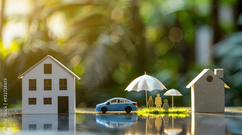 A visual of different types of insurance policies (e.g., health, auto ...