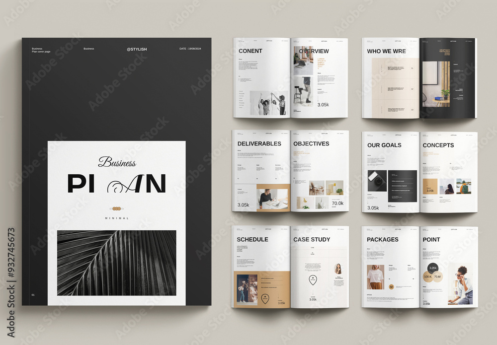 Business Plan Layout Stock Template | Adobe Stock