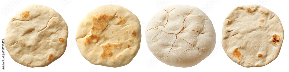 Four stages of baked cookies showing texture variations and color ...