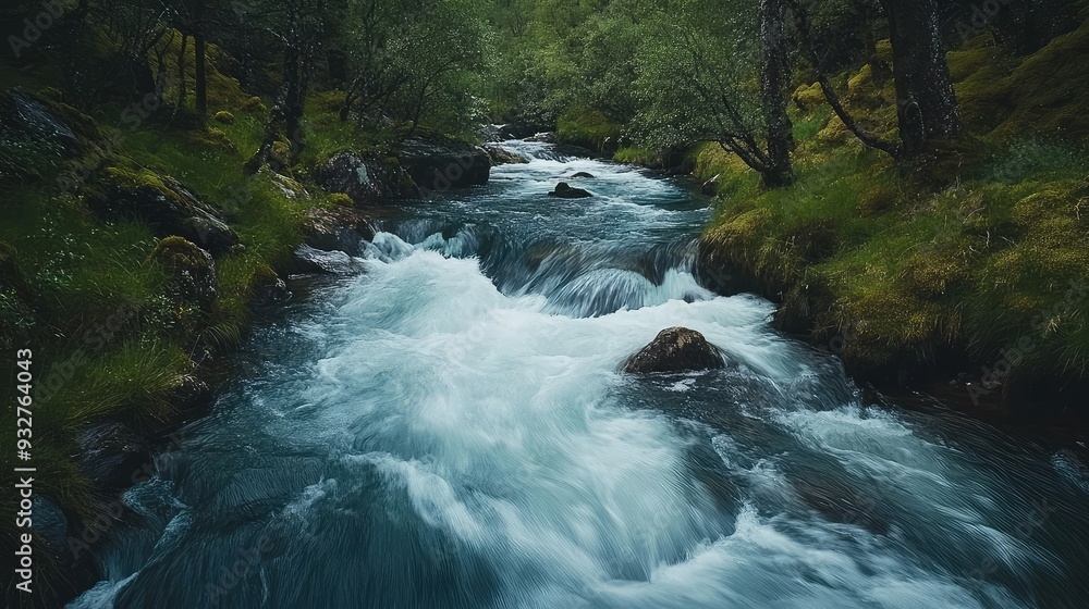 Image of a smoothly flowing river with continuous movement, capturing ...